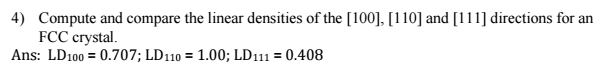 Solved Compute and compare the linear densities of the | Chegg.com