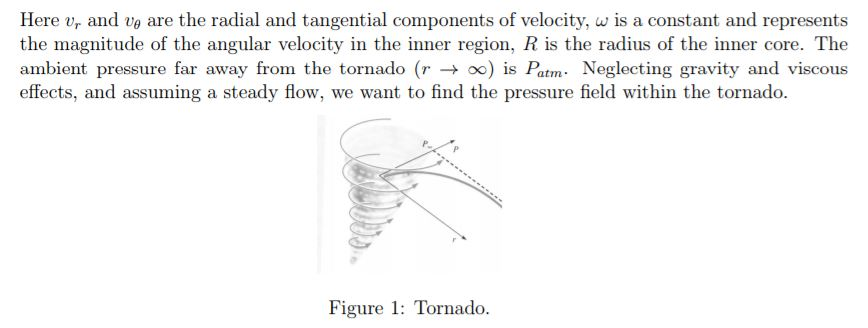 Solved 3. A Physical Model for Flow in a Tornado In a | Chegg.com