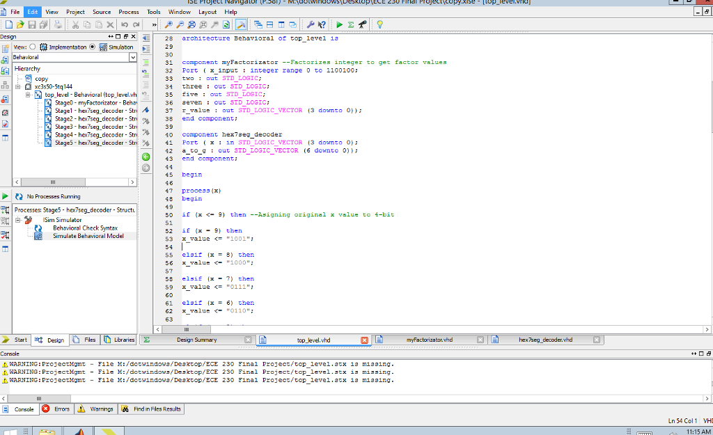 INTRO TO VHDL HELP!! ELECTRICAL ENGINEERING I've | Chegg.com