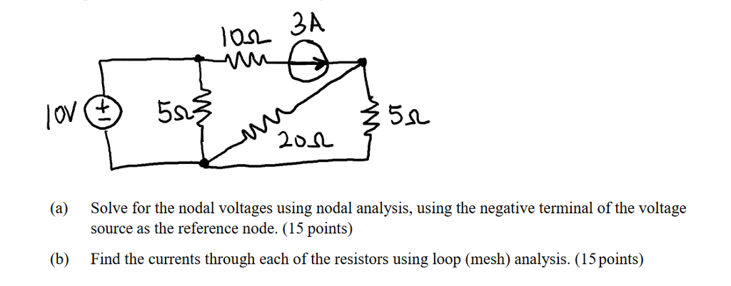 Solved 3A jov 50 Solve for the nodal voltages using nodal | Chegg.com