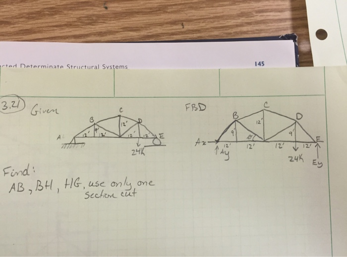 Given Fing: AB, BH, HG, use only one section cut | Chegg.com