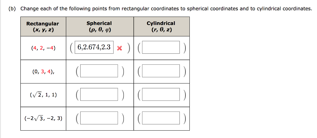 Solved The following points are given in cylindrical | Chegg.com
