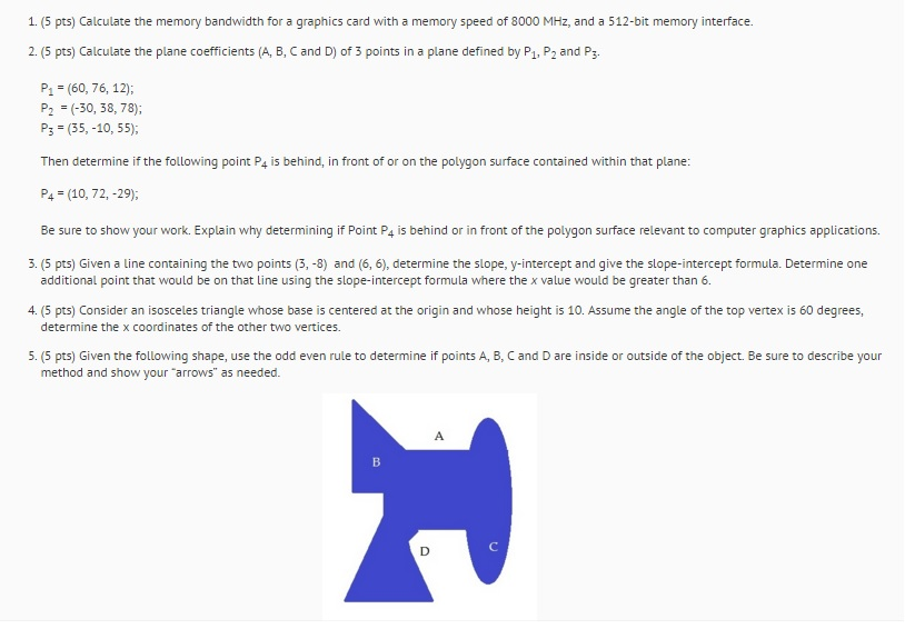 Calculate the memory bandwidth for a graphics card | Chegg.com