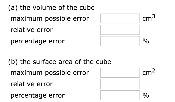 Solved The Edge Of A Cube Was Found To Be 30 Cm With A