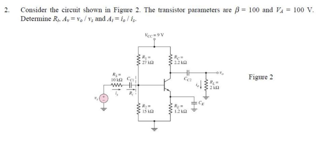 Solved Consider the circuit shown in Figure 2. The | Chegg.com