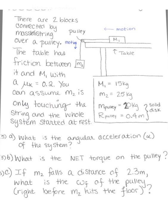 Solved There are 2 blocks connected by massless string over | Chegg.com