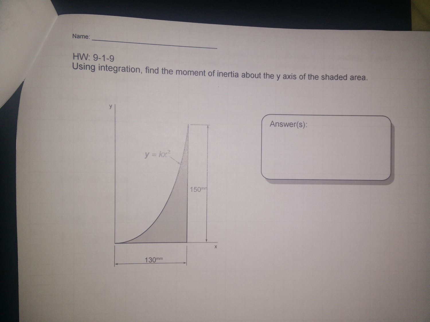 Solved Using integration, find the moment of inertia about | Chegg.com