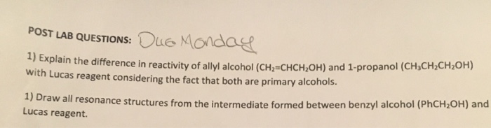 Solved Explain the difference in reactivity of allyl alcohol | Chegg.com