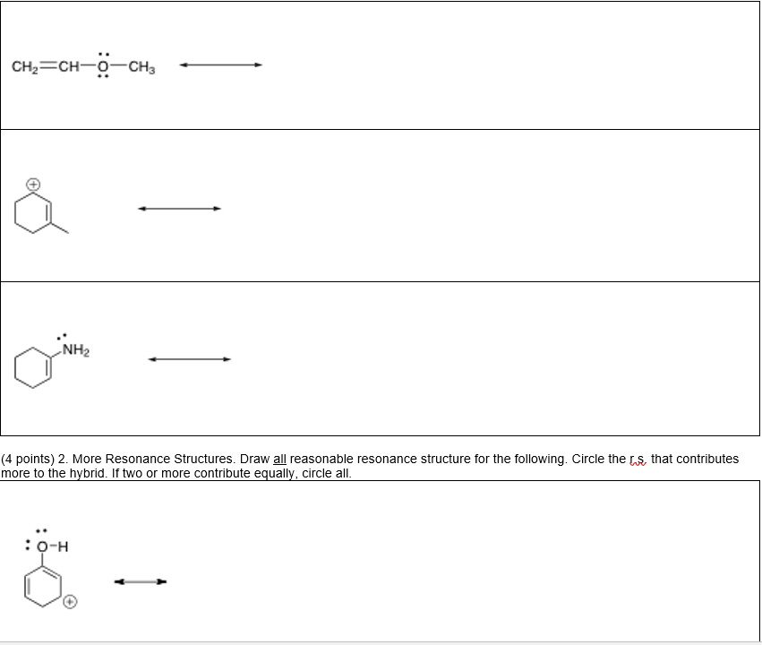 Solved Draw one reasonable resonance structure for each of | Chegg.com Solved Draw one reasonable resonance structure for each of | Chegg.com