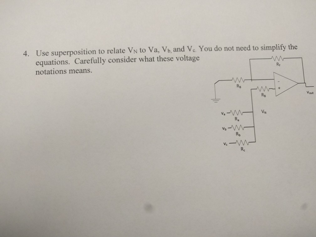 Solved Use superposition to relate V_N to V_a, V_b, and V_c. | Chegg.com