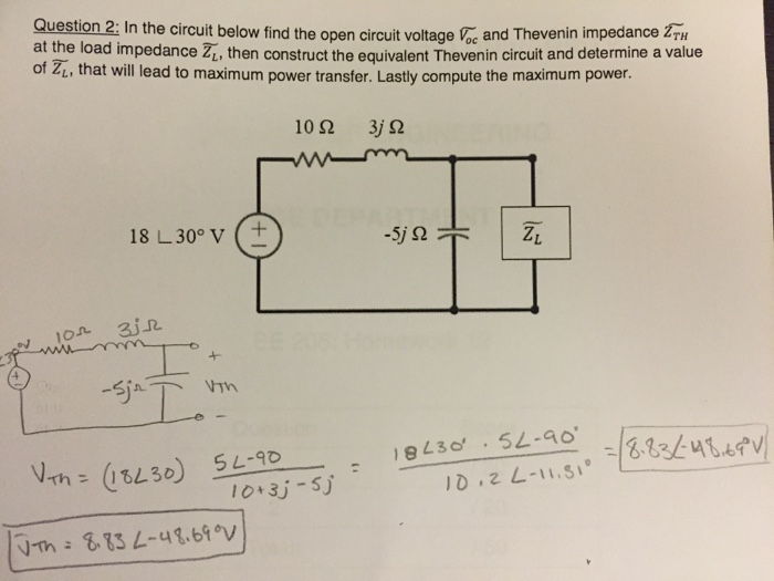 Solved Find the open circuit voltage Voc and thevenin | Chegg.com