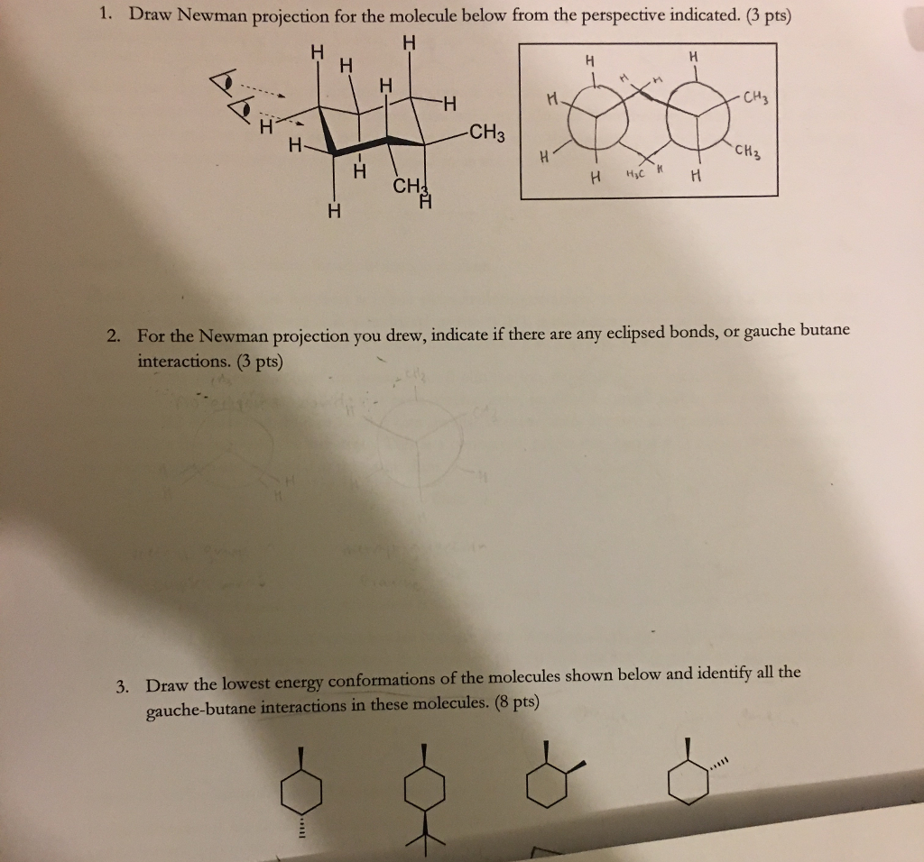 Solved 2. For the Newman projection you drew, indicate if | Chegg.com
