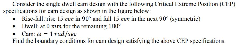Consider the single dwell cam design with the | Chegg.com