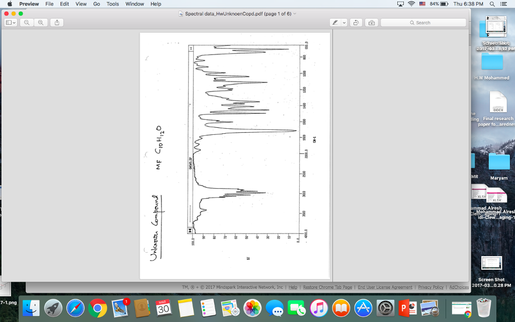 Solved determine the structure of the compound C10H12O , | Chegg.com