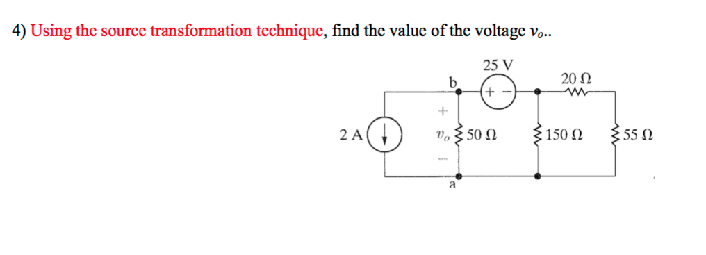 Solved Using The Source Transformation Technique Find The 