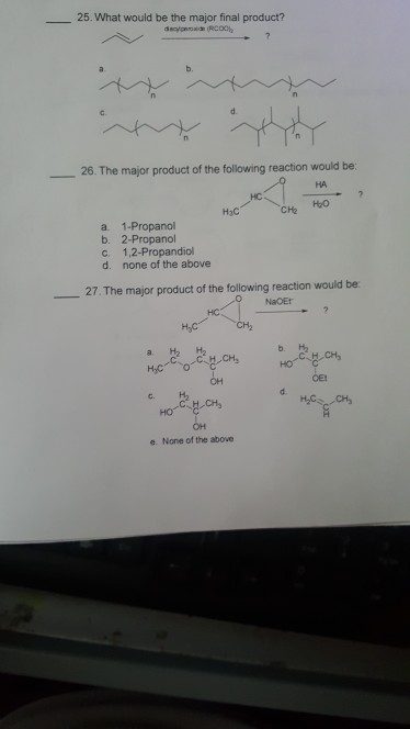 Solved What would be the major final product? The major | Chegg.com