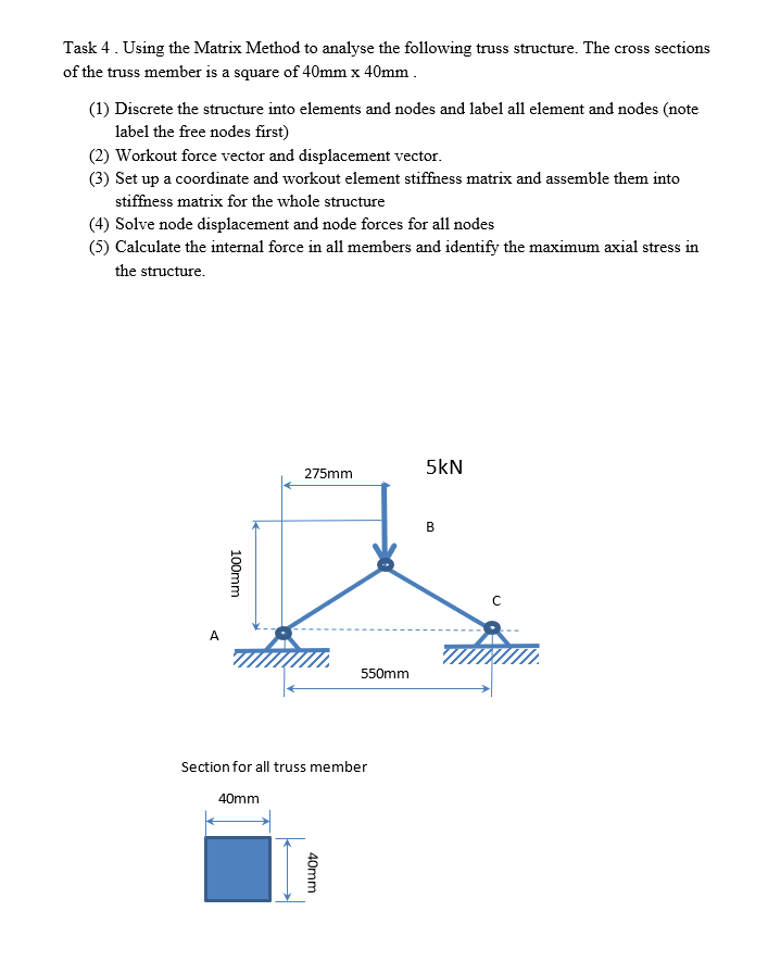 Solved Task 4. Using the Matrix Method to analyse the | Chegg.com