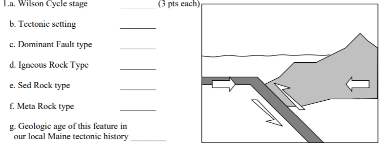 Solved 1.a. Wilson Cycle stage 3 pts each) b. Tectonic | Chegg.com