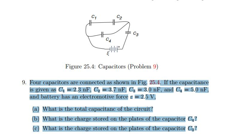 Solved Four capacitors are connected as shown in Fig. 25.4. | Chegg.com
