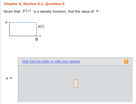 Solved Given that p(x) is a density function, find the value | Chegg.com