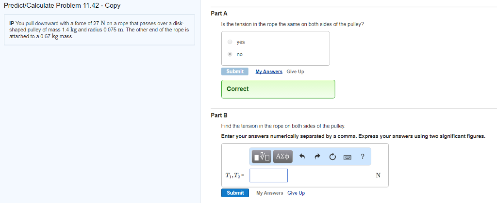 Solved Predict/Calculate Problem 11.42 Copy Part A IP You | Chegg.com