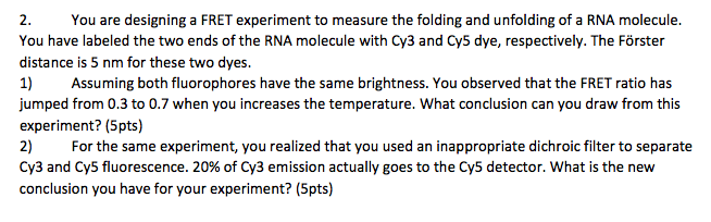 Solved You are designing a FRET experiment to measure the | Chegg.com