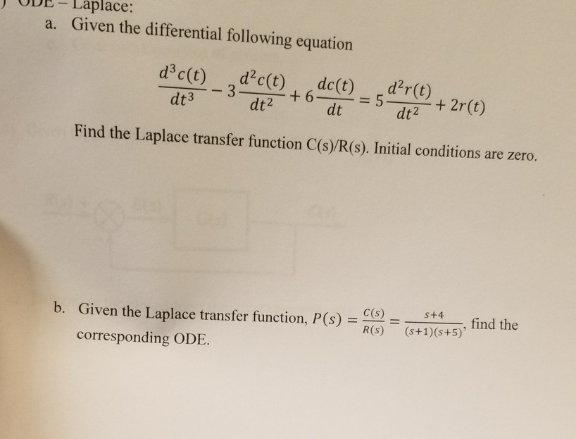 Solved ODE-Laplace: a. Given the differential following | Chegg.com