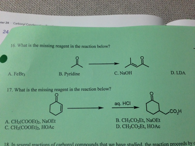 Solved What is the missing reagent in the reaction below? | Chegg.com