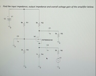 Solved Find the input impedance, output impedance and | Chegg.com