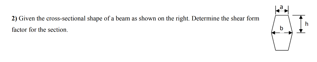 Solved 2) Given the cross-sectional shape of a beam as shown | Chegg.com