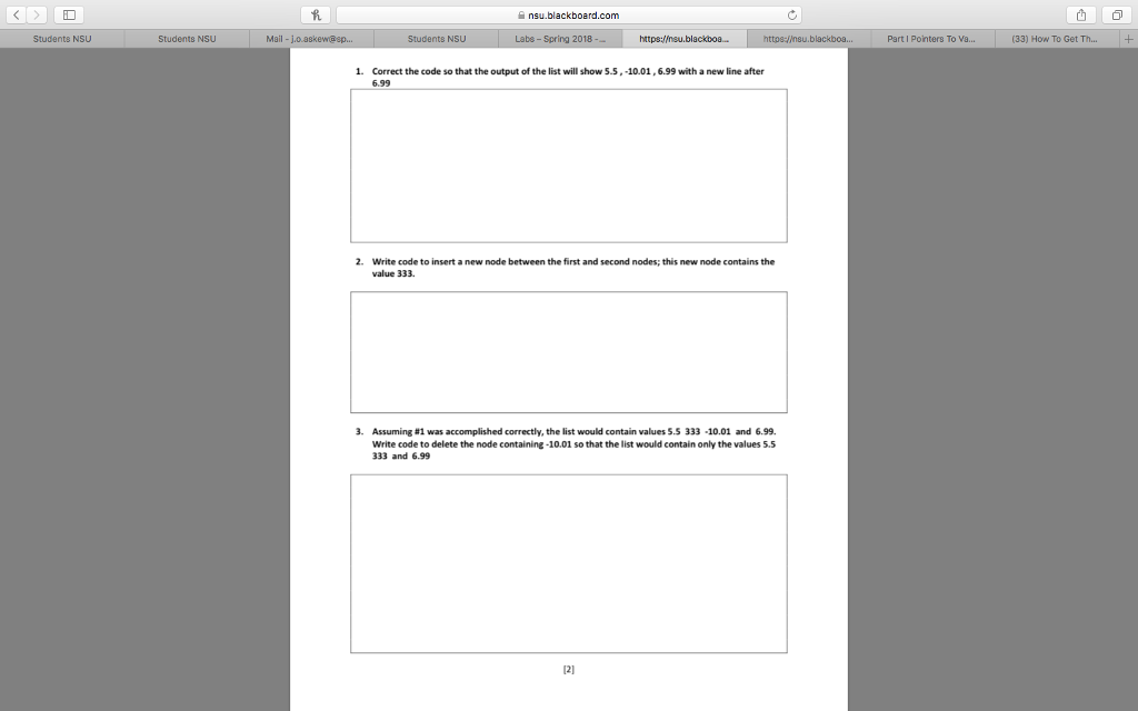 Solved nsu.blackboard.com Students NSU Student8 NSU Mail | Chegg.com