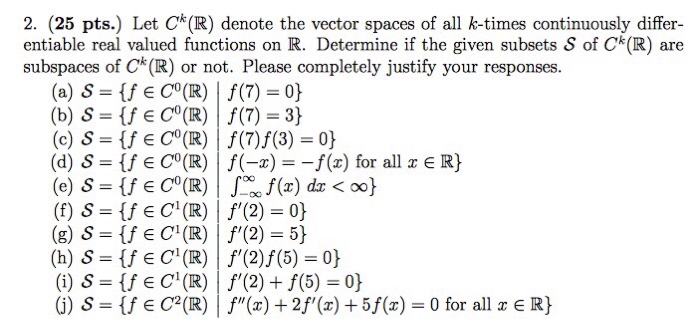 Solved Let C^k (R) denote the vector spaces of all k-times | Chegg.com