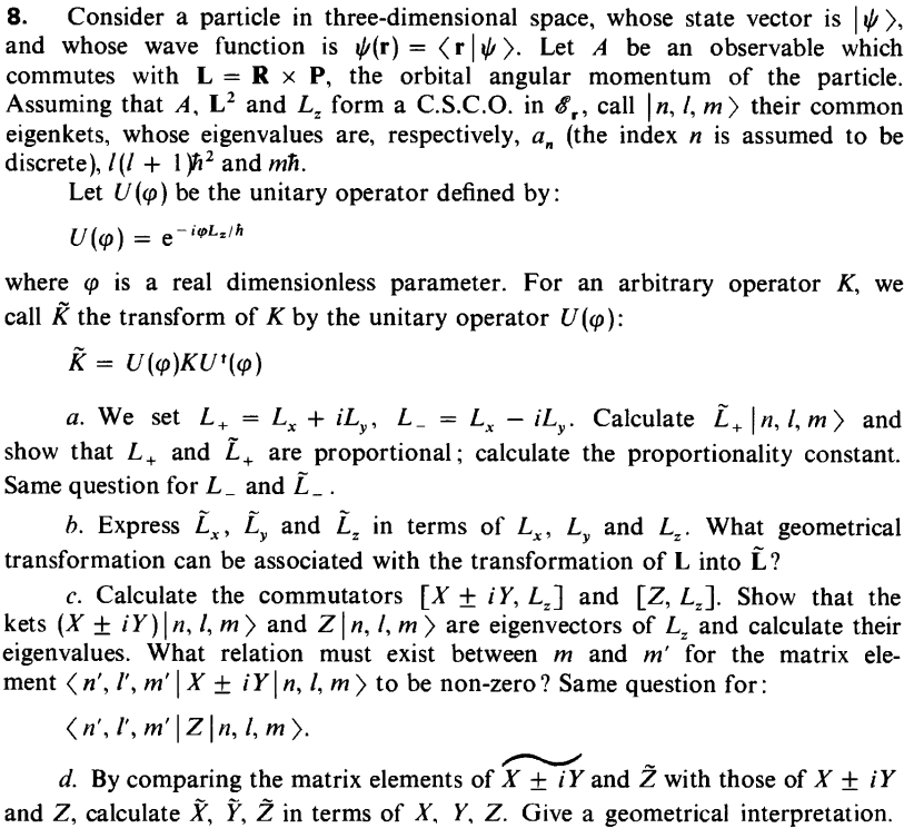 Solved 8 Consider A Particle In Three Dimensional Space