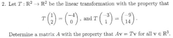 Solved [Linear Algebra] 2. Let T : R2 --> R2 be the | Chegg.com