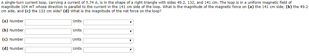 Solved A single-turn current loop, carrying a current of | Chegg.com