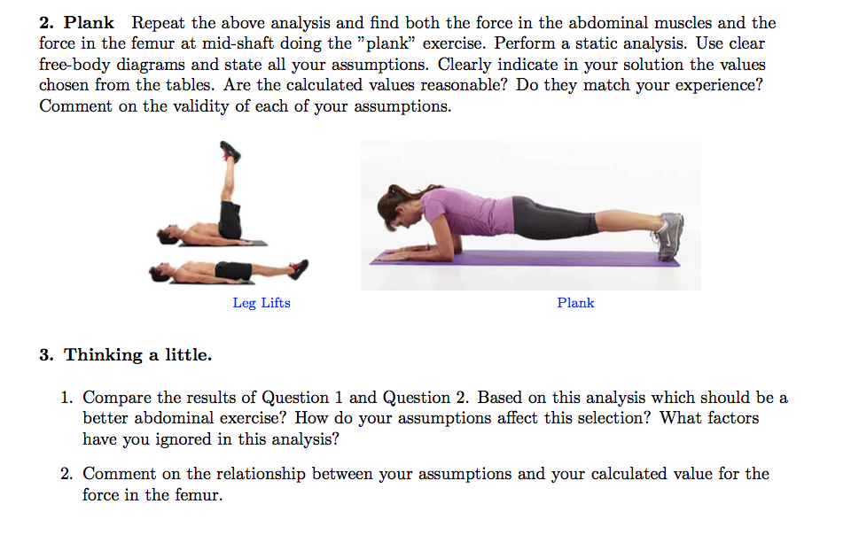 2. Plank Repeat the above analysis and find both the | Chegg.com