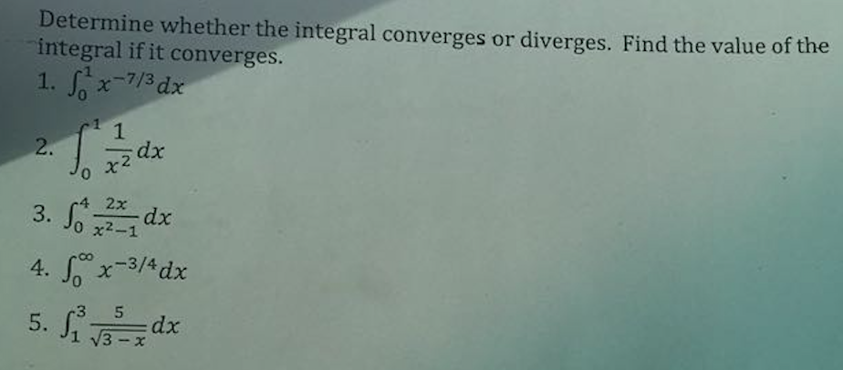 Solved Determine whether the integral converges or diverges. | Chegg.com