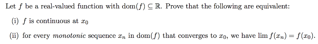 Solved Let f be a real-valued function with dom (f) | Chegg.com