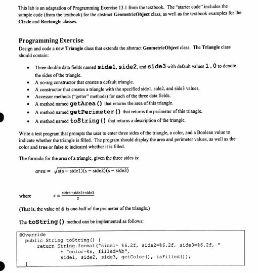 Solved This lab is an adaptation of Programming Exercise | Chegg.com