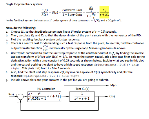 Solved It is possible to design the PID so that the | Chegg.com