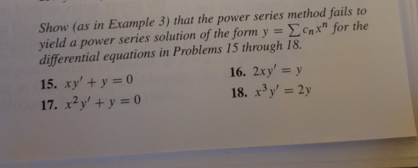 Solved Show (as in Example 3) that the power series method | Chegg.com