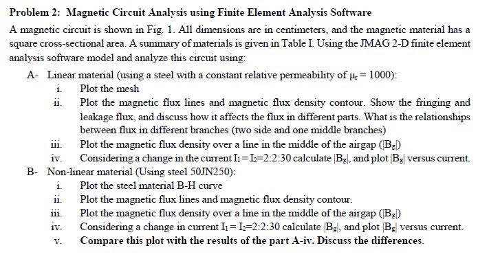 Solved Problem 2 Magnetic Circuit Analysis Using Finite 8791