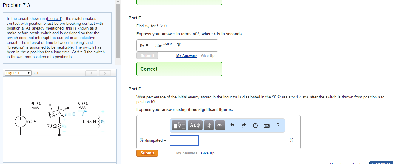 Solved In the circuit shown in (Figure 1). the switch makes | Chegg.com