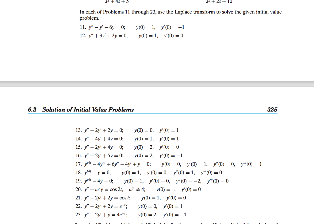 Solved In each of Problems 11 through 23, use the Laplace | Chegg.com