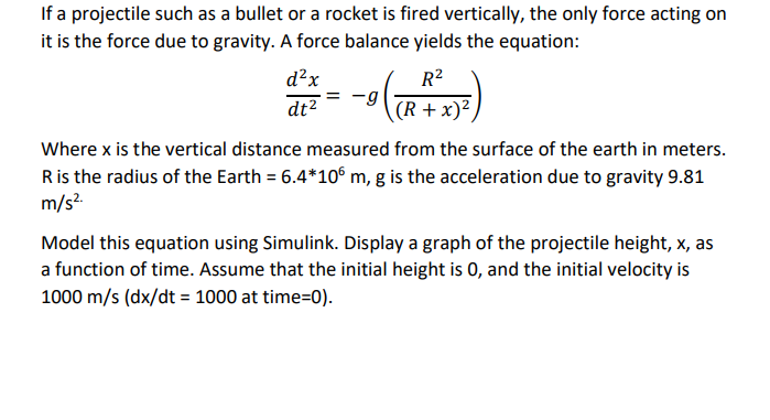 Solved If a projectile such as a bullet or a rocket is fired | Chegg.com
