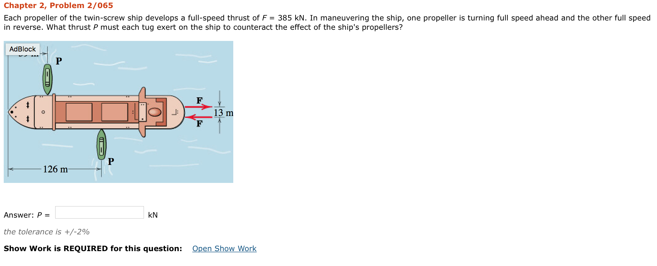 Solved Each propeller of the twin-screw ship develops a | Chegg.com