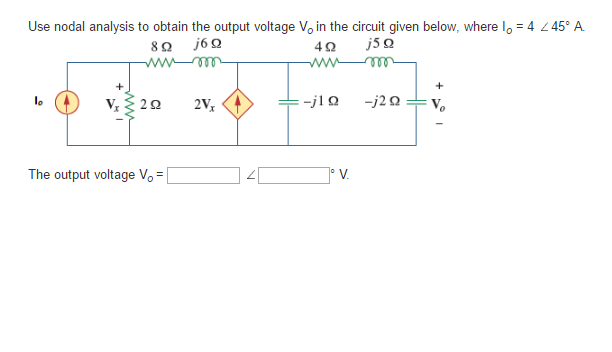 Solved Use nodal analysis to obtain the output voltage V_o | Chegg.com