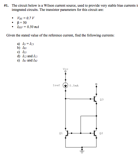 Solved The circuit below is a Wilson current source, used to | Chegg.com