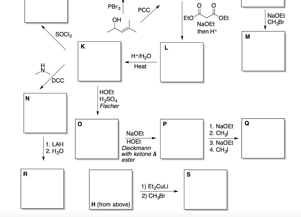 Solved Fill in the missing structures in each of the | Chegg.com