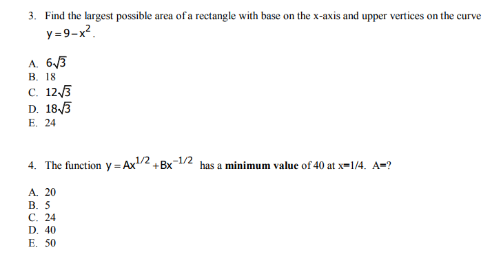 Solved Find the largest possible area of a rectangle with | Chegg.com